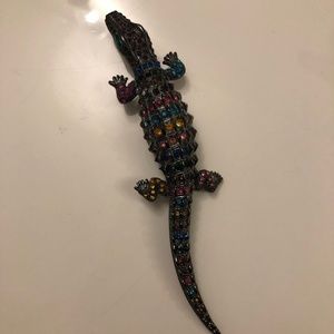 Zara | Jewelry | Jeweled Alligator Pin | Poshmark